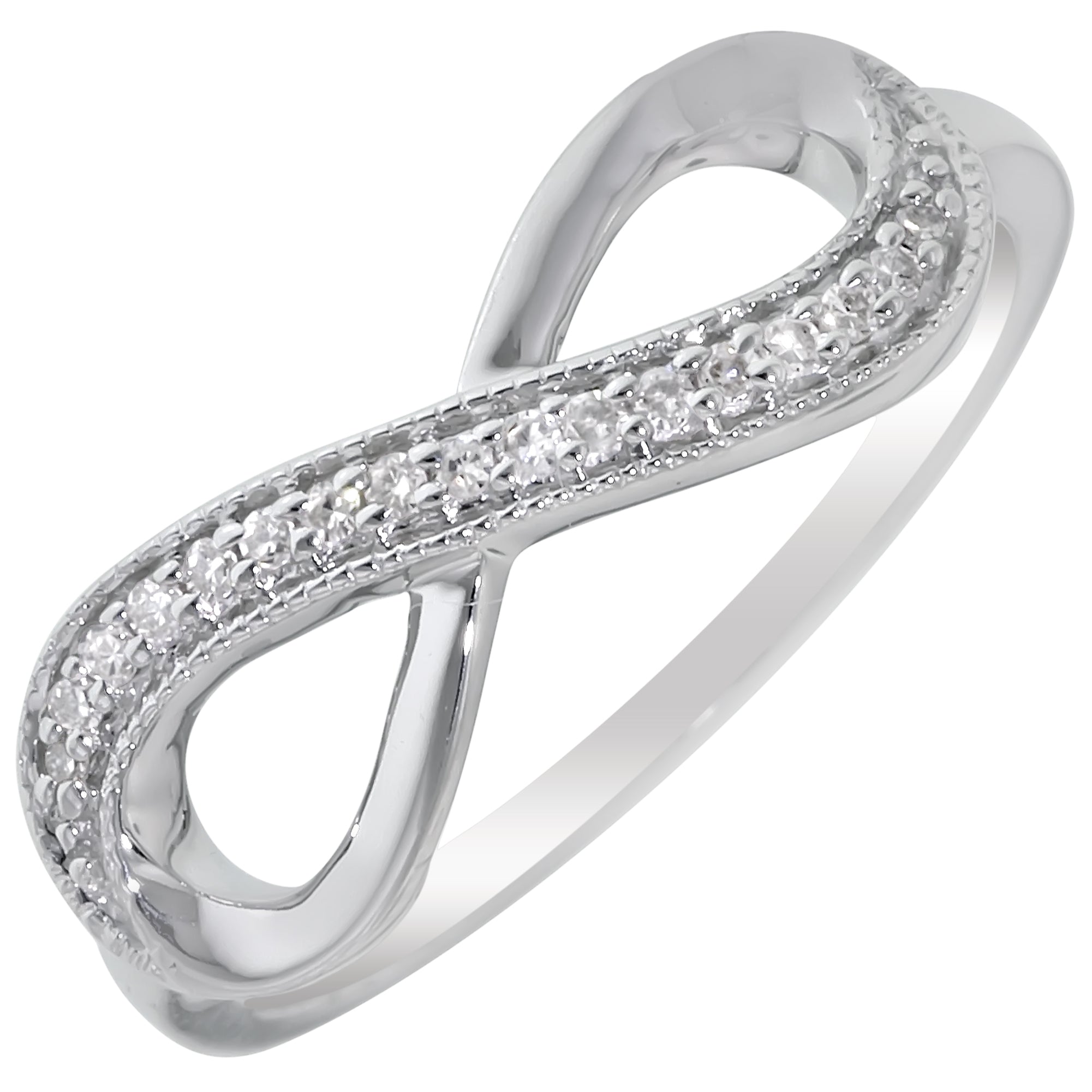 Diamond Infinity Ring in Sterling Silver (1/20ct tw) – Day's Jewelers