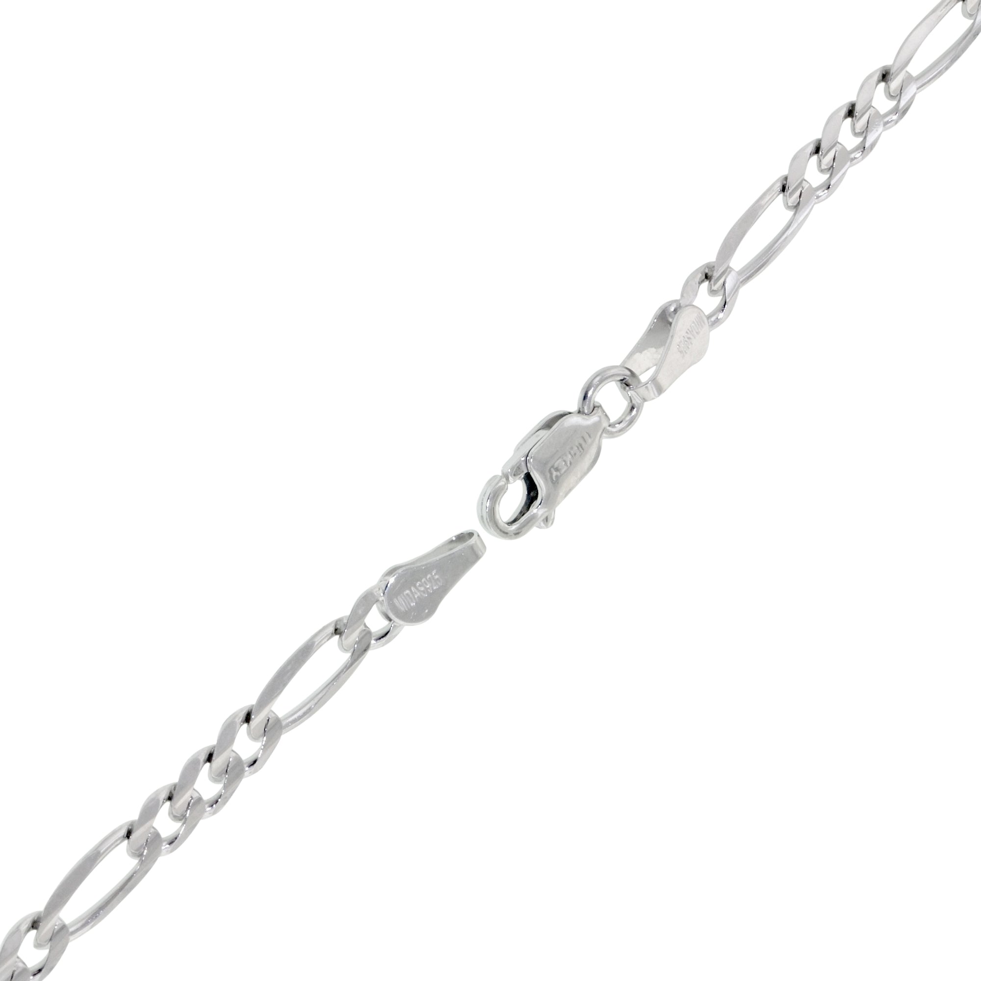 Figaro Chain in Sterling Silver 18 Inches and 5.5mm Wide
