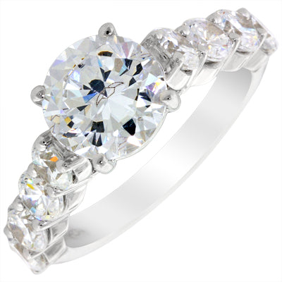 Flyer Fit Perfected Shared Prong by Martin Flyer Diamond Setting in Pl ...