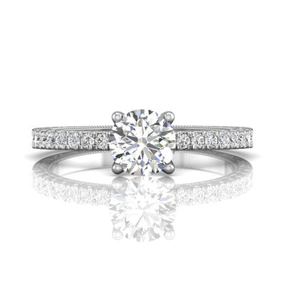 Martin Flyer Diamond Engagement Ring Setting in 14kt White Gold (1/5ct ...