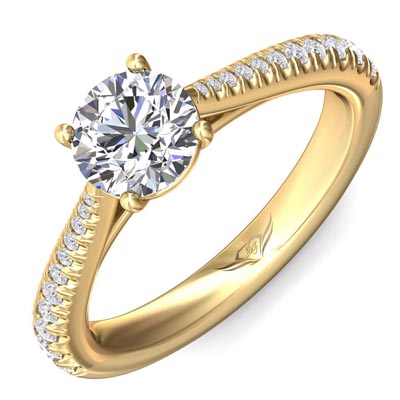 Martin Flyer Diamond Engagement Ring Setting in 14kt Yellow Gold (1/3c ...